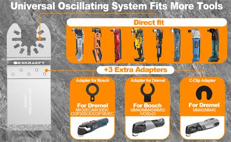 Exkraeft 5pcs Diamond Oscillating Multi Tool Blades For Grout Removal
