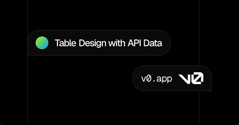 Table Design With Api Data V0 By Vercel