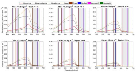 Model Generated Remote Sensing Reflectance At Different Depths With