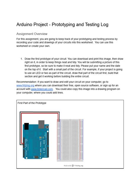 Arduino Project Prototyping And Testing Log Pdf Art Computers