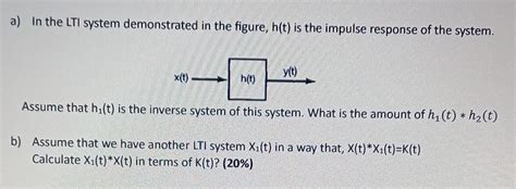 Solved A In The LTI System Demonstrated In The Figure H T Chegg Com