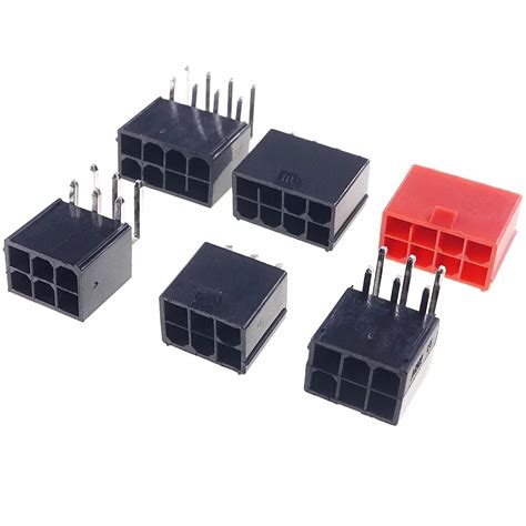 5 Buah GPU 4 2mm 6 8 PIN PCB Jantan Header Melalui Lubang Untuk PCI E