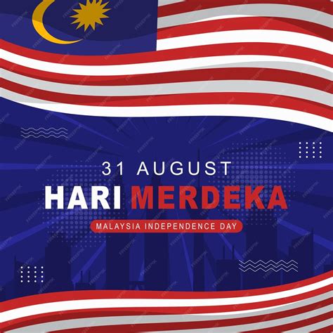 Premium Vector Hari Merdeka Flat Cartoon Poster Design Which Means