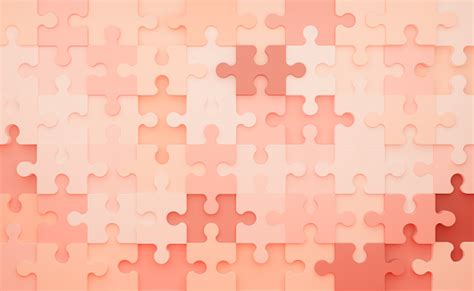 파스텔 색상과 오프셋 요소가있는 3d 직소 퍼즐 벽 분홍색 음영배경 3d 렌더링 그림입니다 3차원 형태에 대한 스톡 사진 및 기타 이미지 Istock