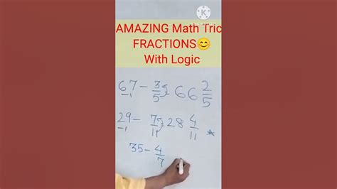 Solve In 2 Sec Amazing Maths Trick Fractions With Logic