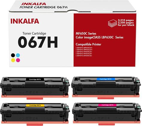 Amazon.com: 067 Toner Cartridges (4-Pack, Black/Cyan/Magenta/Yellow ...