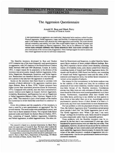 Aggression Questionnaire Original Article And Scoring Iasc Mhpss Mande Framework Mov Toolkit