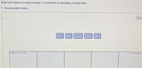 Solved By Referring To The Density Temperature Graph Rank