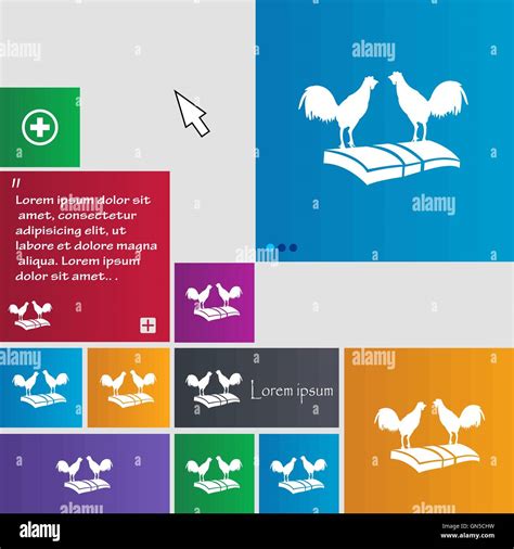 Cock Fights Icon Sign Buttons Modern Interface Website Buttons With
