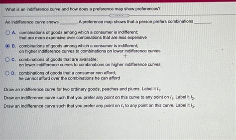 Solved What Is An Indifference Curve And How Does A