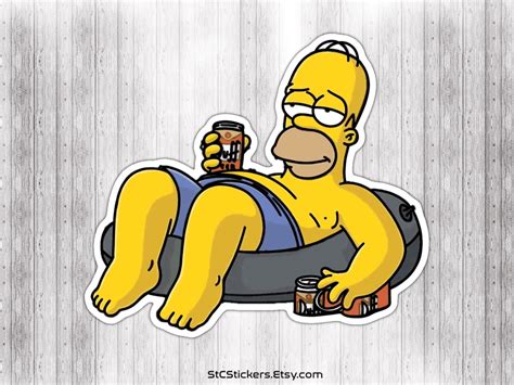 Floating Homer Simpson Sticker The Simpsons Collection Decal Etsy