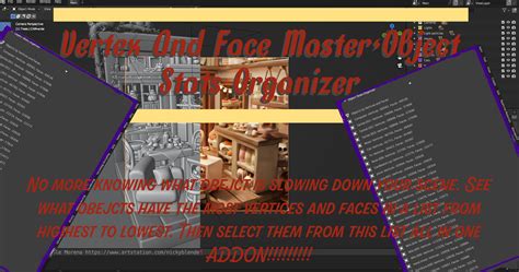 Vertex And Face Master Object Stats Organizer Addon Rblender