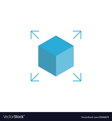 Cube With Arrows Icon Symbol Isolated On White Vector Image