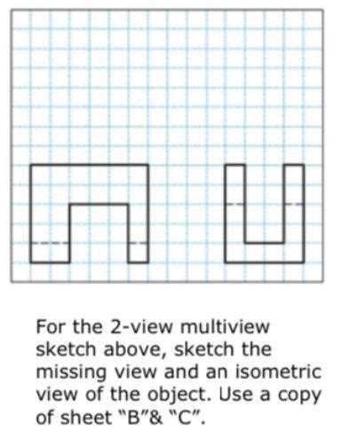 solved for the 2 view multiview sketch above sketch the
