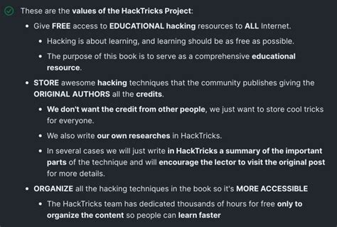 The Hacktricks Project Where You Will Find Each Hacking Tricktechniquewhatever Learnt From