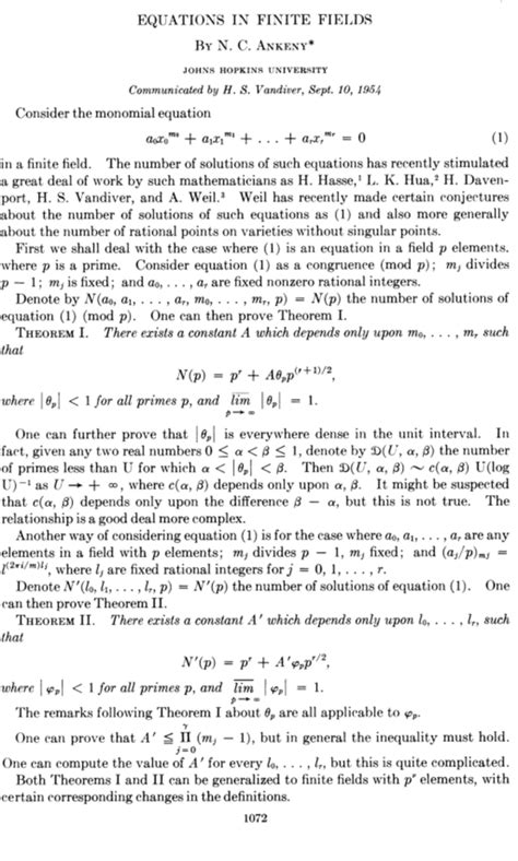 Equations In Finite Fields Pnas