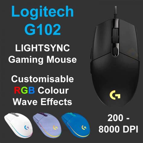 Logitech G Lightsync Rgb Button Wired Gaming Mouse