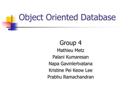 Ppt Object Oriented Database Powerpoint Presentation Free Download