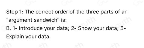 Solved Read Outline Of An Argument Sandwich What Is The Correct