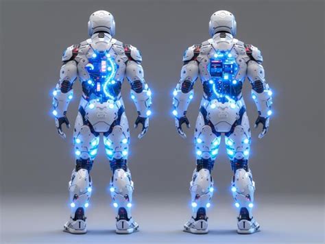 Futuristic Robot With Glowing Circuitry 3d Render Premium Ai Generated Image