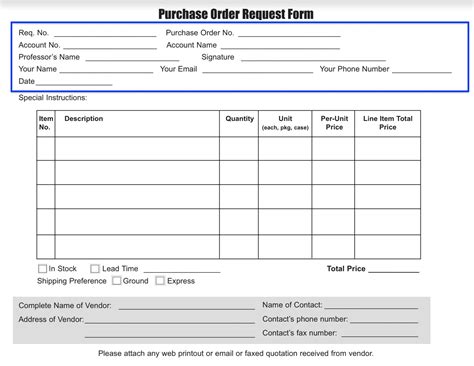 Printable Purchase Requisition Form Printable Forms Free Online