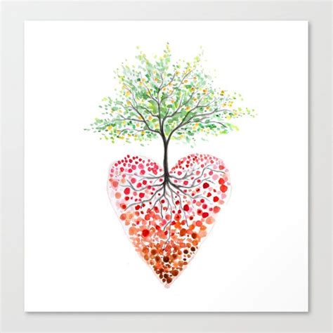 Tree Of Life Heart Canvas Print By Dina Argov Medium Heart Art Print Small Canvas Art Tree