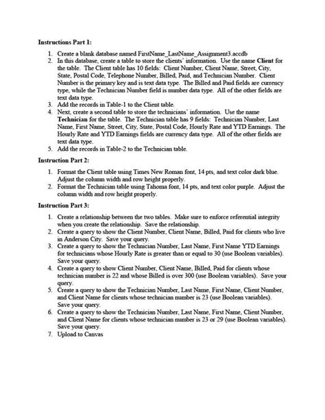 New To Access And Need Help With An Assignment For My Computer Science