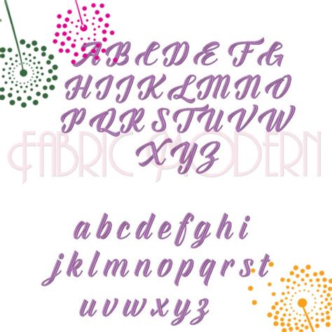 SCRIPT FONT Embroidery Design Upper And Lower Case 1 Etsy