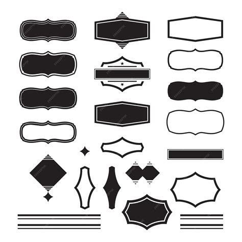 premium vector set of simple line frames with double stroke easily