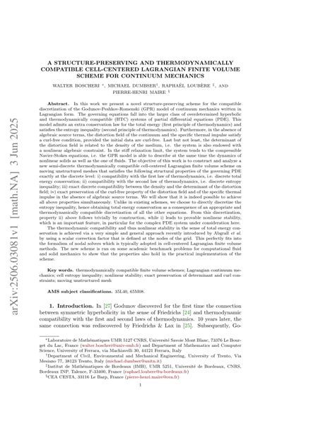 Pdf A Structure Preserving And Thermodynamically Compatible Cell