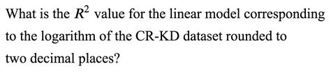 Solved What Is The R Value For The Linear Model Chegg Com