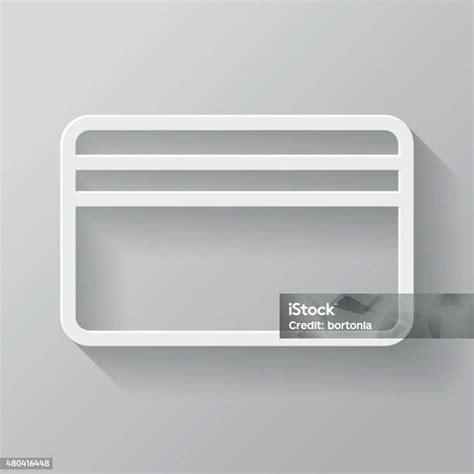 신용카드 종이 여윔 회선 인터페이스 아이콘크기 긴 Shadow 3차원 형태에 대한 스톡 벡터 아트 및 기타 이미지 3차원 형태 그늘 그레이 스케일 Istock