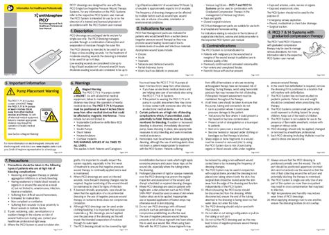 Pico Dressings User Manual For Healthcare Professionals Information