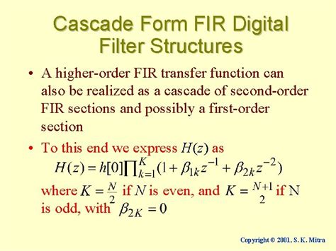 Digital Filter Structures The Convolution Sum Description Of