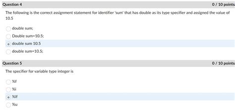 Solved The Following Is The Correct Assignment Statement For