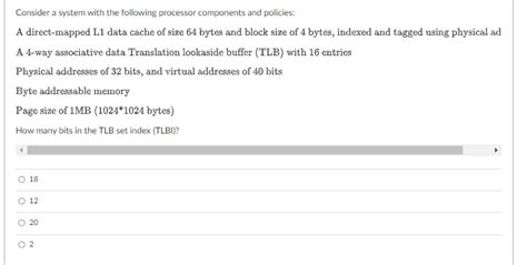 Solved Consider A System With The Following Processor Chegg Com