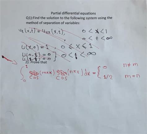 Solved Partial Differential Equations Q Find The Solution Chegg