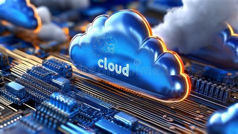 A Digital Cloud Symbolizing Modern Technology Connects Data Circuits In The Clear Colorful