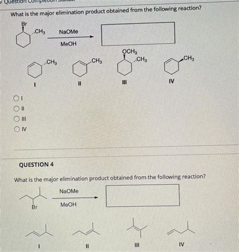 Solved > Ques What is the major elimination product obtained | Chegg.com