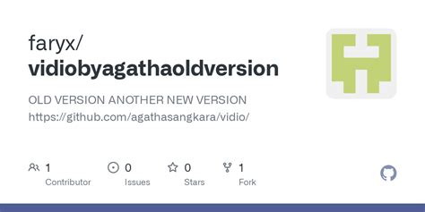 GitHub Faryx Vidiobyagathaoldversion OLD VERSION ANOTHER NEW VERSION Https Github Com