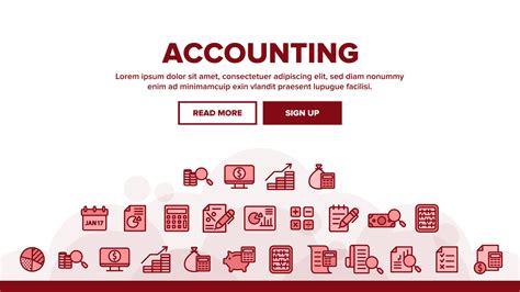 Collection Accounting Elements Vector Icons Set 10150385 Vector Art At