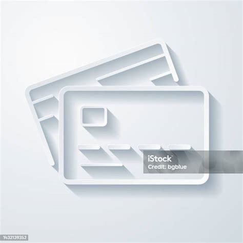 크레디트 카드 빈 배경에 종이 잘라내기 효과가 있는 아이콘 쇼핑에 대한 스톡 벡터 아트 및 기타 이미지 쇼핑 페이퍼커팅 3차원 형태 Istock