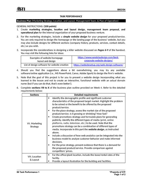 06 task performance 1 bm 06 task performance 1 property of sti page