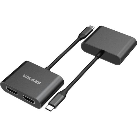 Volans Aluminium 8k Usb Type C To Dual Displayport Adapter With Mst Dual Monitor Ple Computers