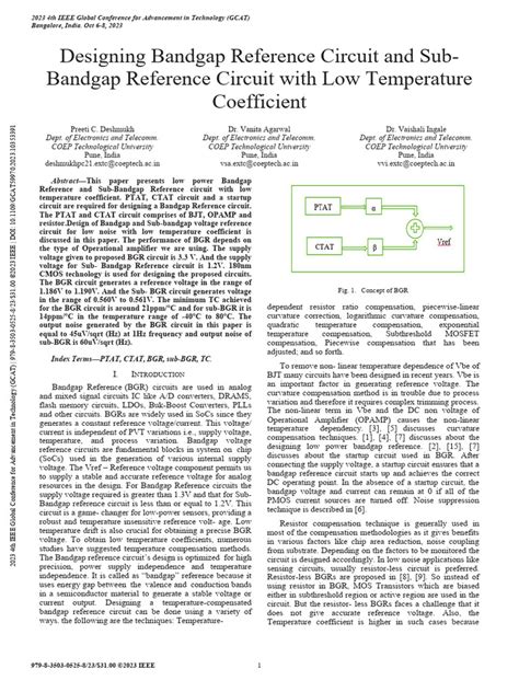 designing bandgap reference circuit and sub bandgap reference circuit