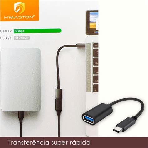 Cabo Adaptador Conector Otg Usb Tipo C H Maston Mini Na Web