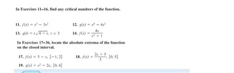 Solved In Exercises 11 16 Find Any Critical Numbers Of The