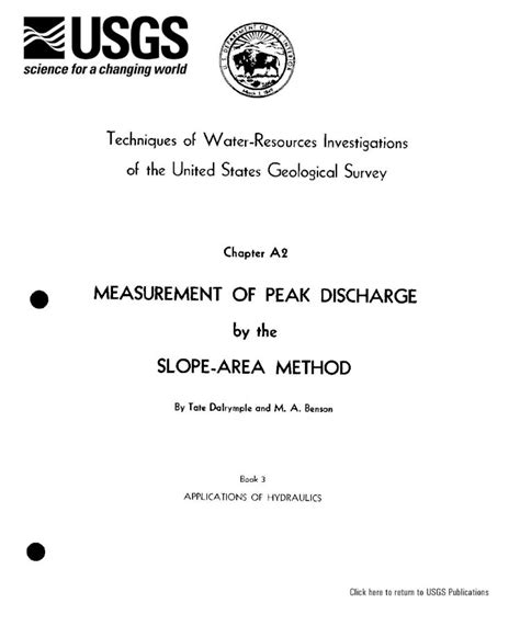 Pdf Measurement Of Peak Discharge By The Slope Facsimile