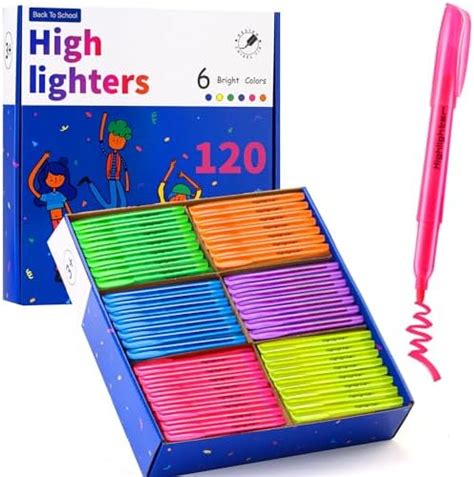 Btanadi Highlighters Assorted Colors 120 Pack Highlighters Bulk No Bleed And Dry
