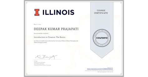 Deepak Kumar Prajapati On Linkedin Completion Certificate For Introduction To Finance The Basics